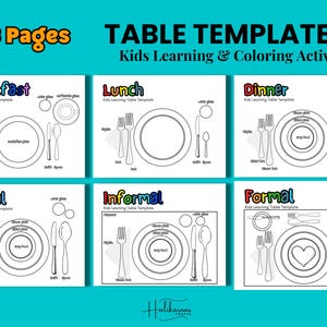 Montessori Table Setting Printable: Kids Learning Placemat (PDF) - Etsy