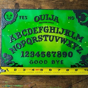 Hand Painted UV Glass Spirit Board & Planchette GREEN - Etsy