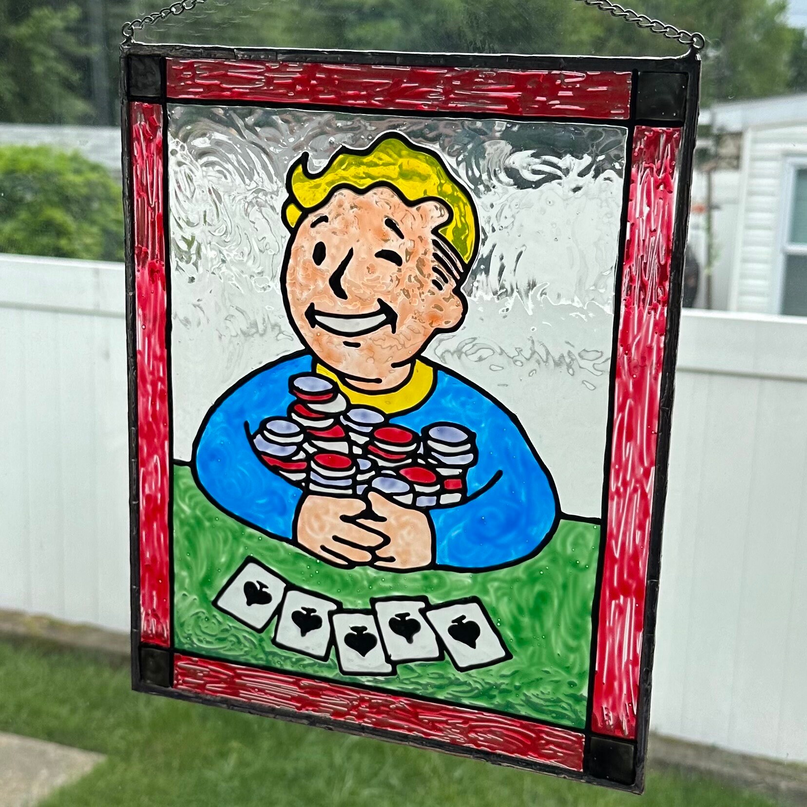 Fallout Hand Painted Faux Stained Glass NV Poker - Etsy