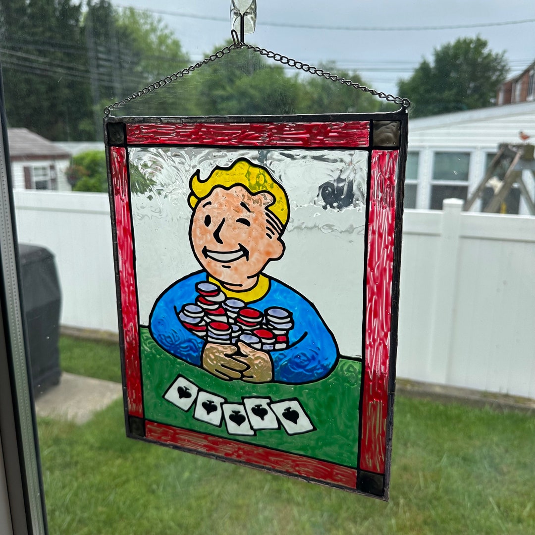 Fallout Hand Painted Faux Stained Glass NV Poker - Etsy