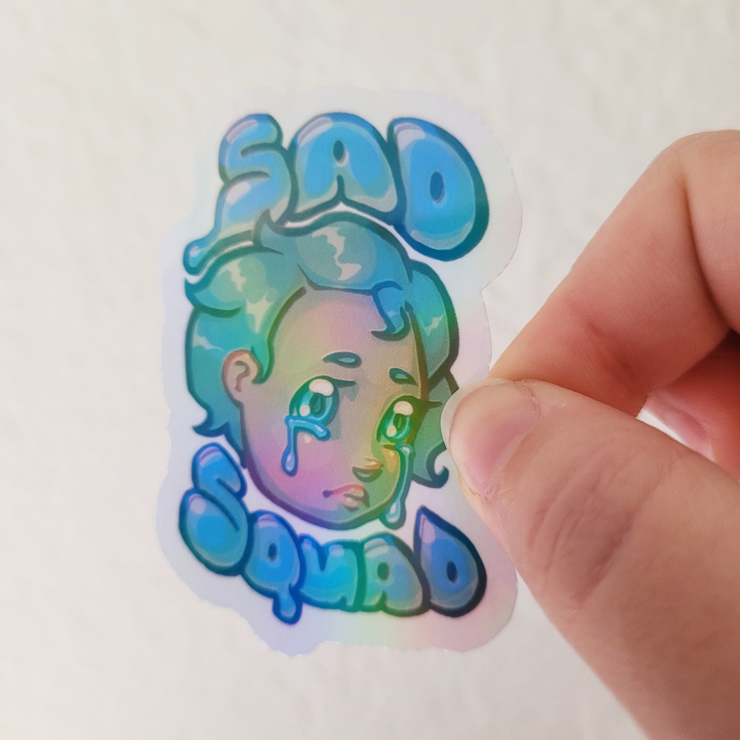 Sad Squad 3" Holographic Vinyl Sticker - Etsy
