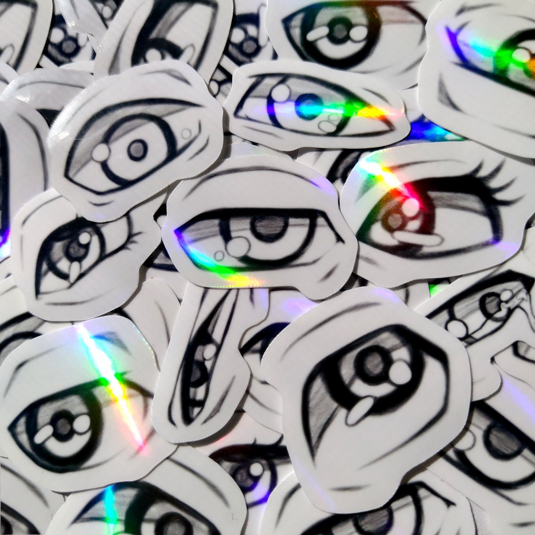 Anime Eyes Holographic Vinyl Stickers - Etsy