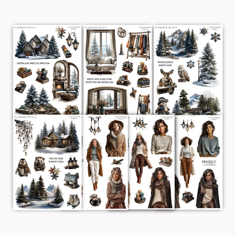 Frost & Amber Stickers for Planners, Journals | Stickers Printed on ...