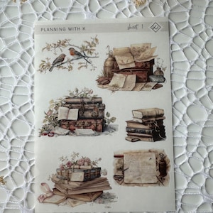 Vintage Letters and Books Stickers for Planners, Journals | Vintage ...
