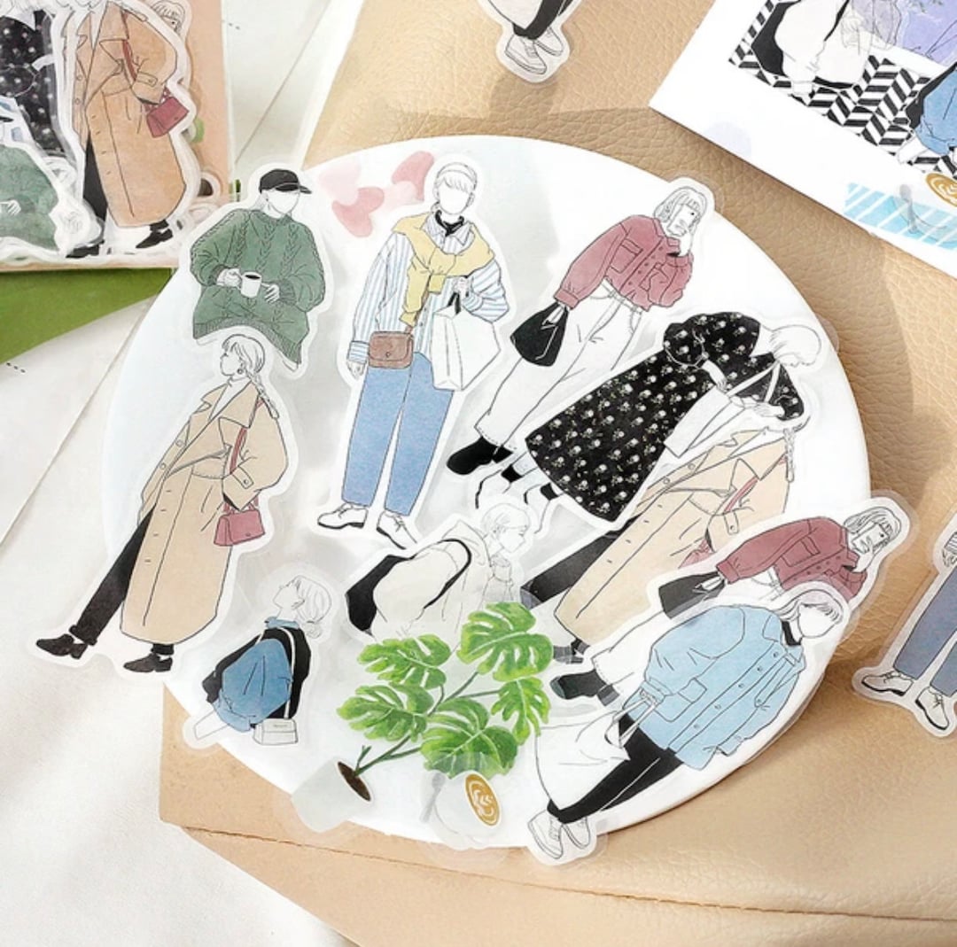 BGM Daily Casual Girl Stickers Washi, Masking Tape Material 15 Designs ...