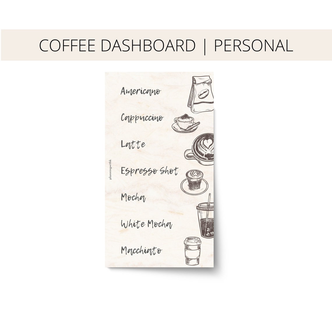 PERSONAL Types of Coffee Dashboard Printable PDF File - Etsy
