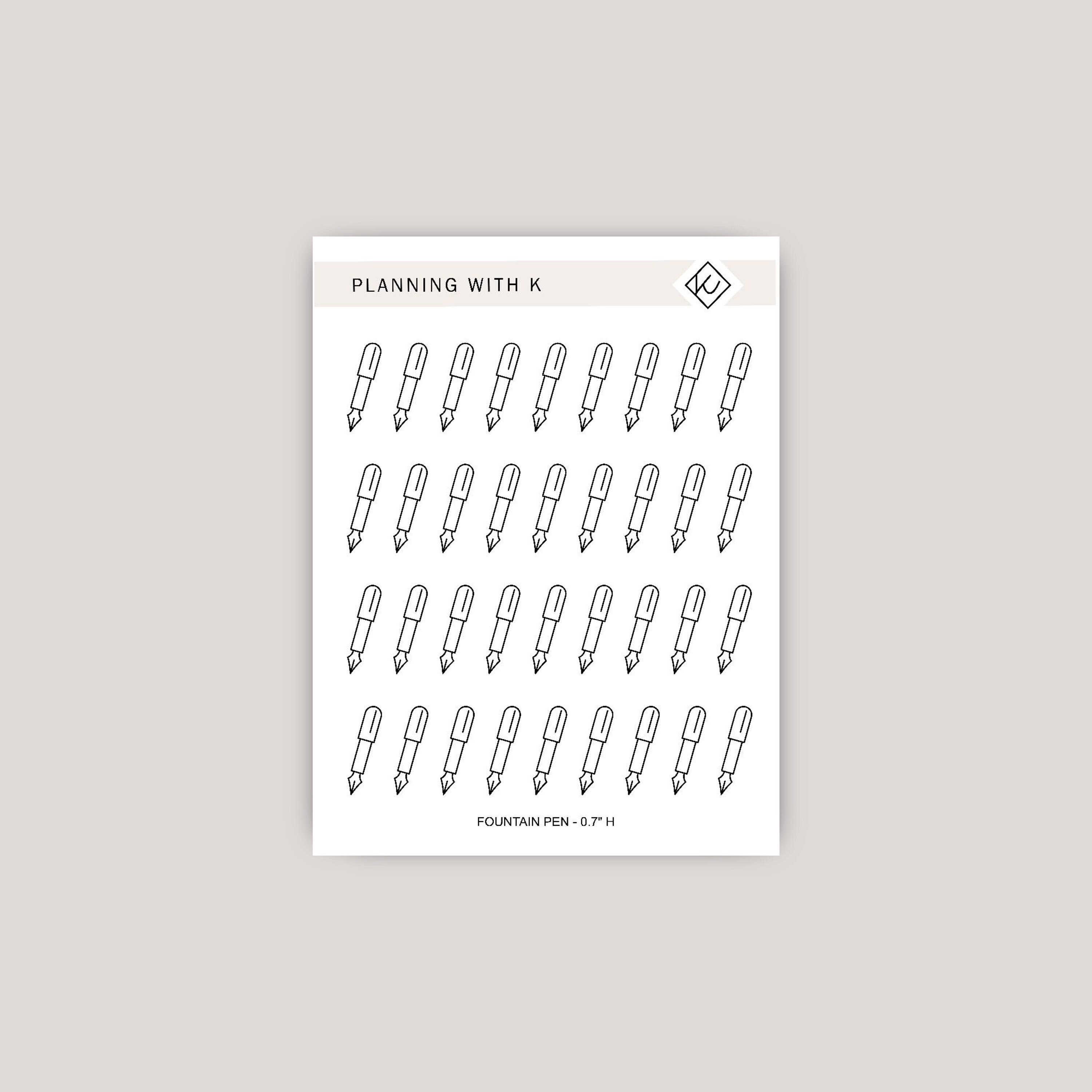 Fountain Pen Icon Stickers Foutain Pen Kiss Cut Stickers Printed on ...