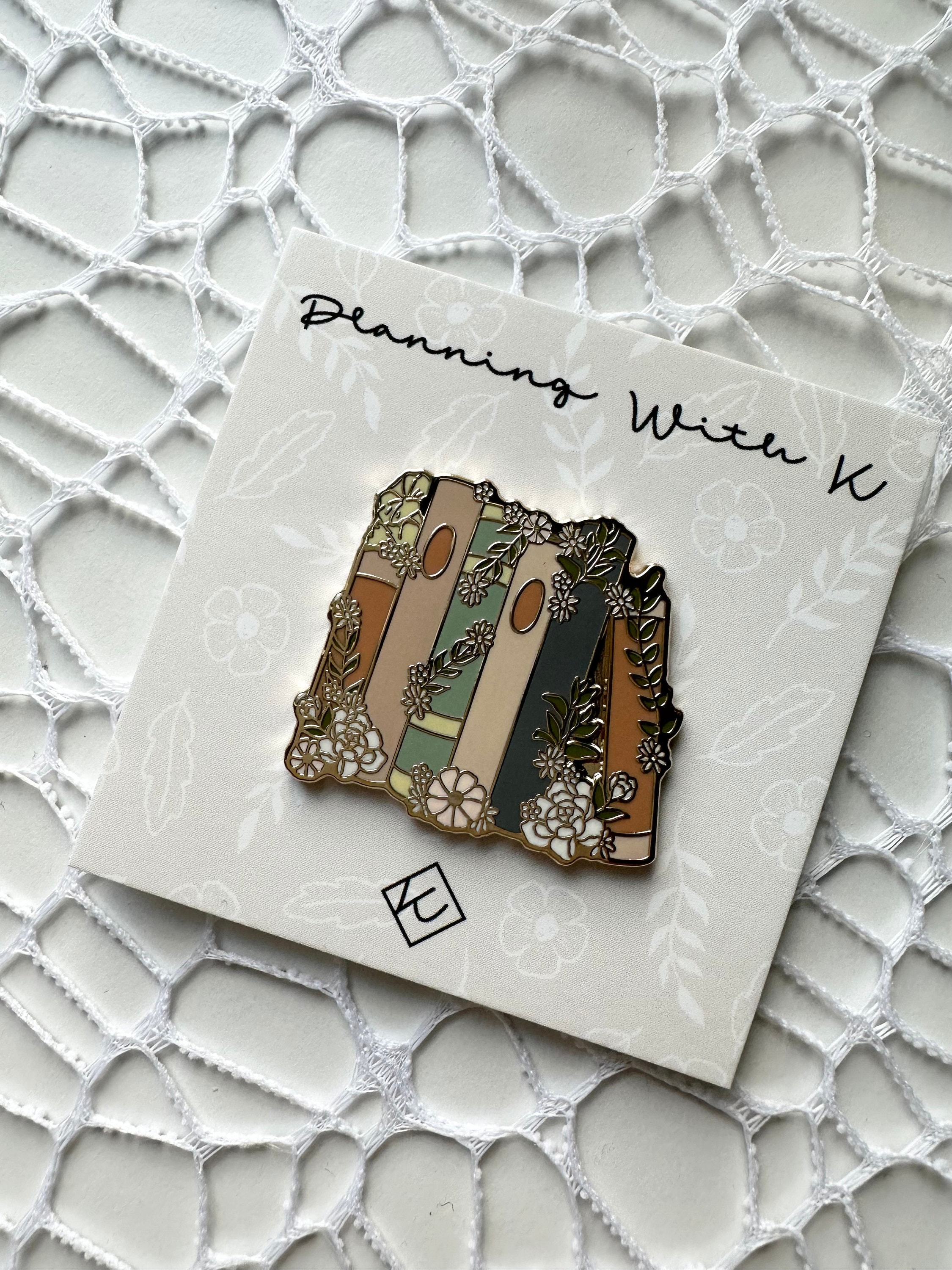 Books Enamel Magnet | Planner Magnet | Books With Flower Planner Magnet ...