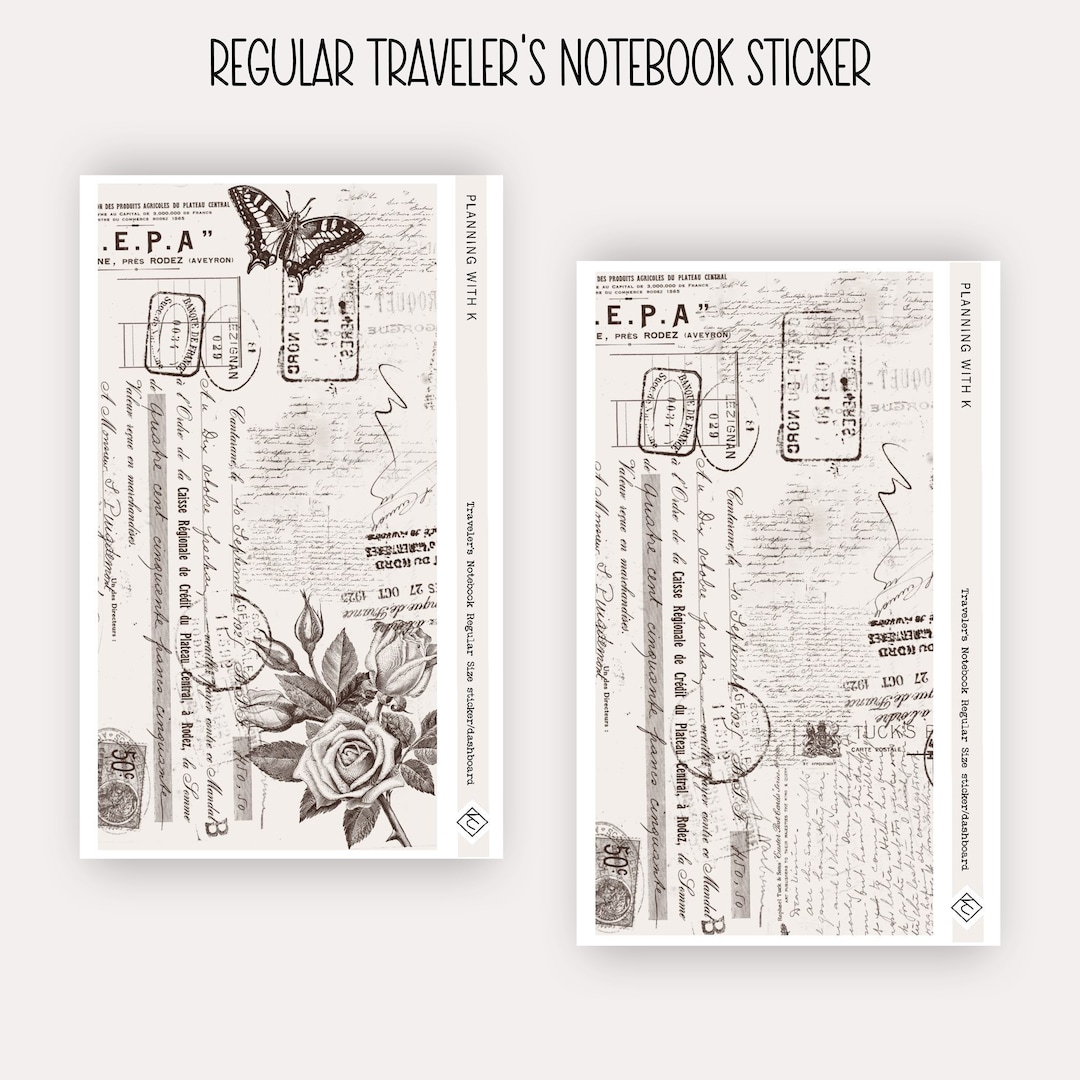 Traveler's Notebook Sticker/dashboard | Regular TN Sticker Printed on ...