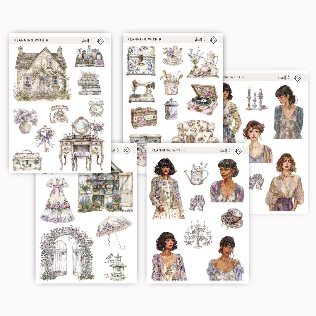 Victorian Cottage Stickers for Planners, Journals | Victorian Vibe ...
