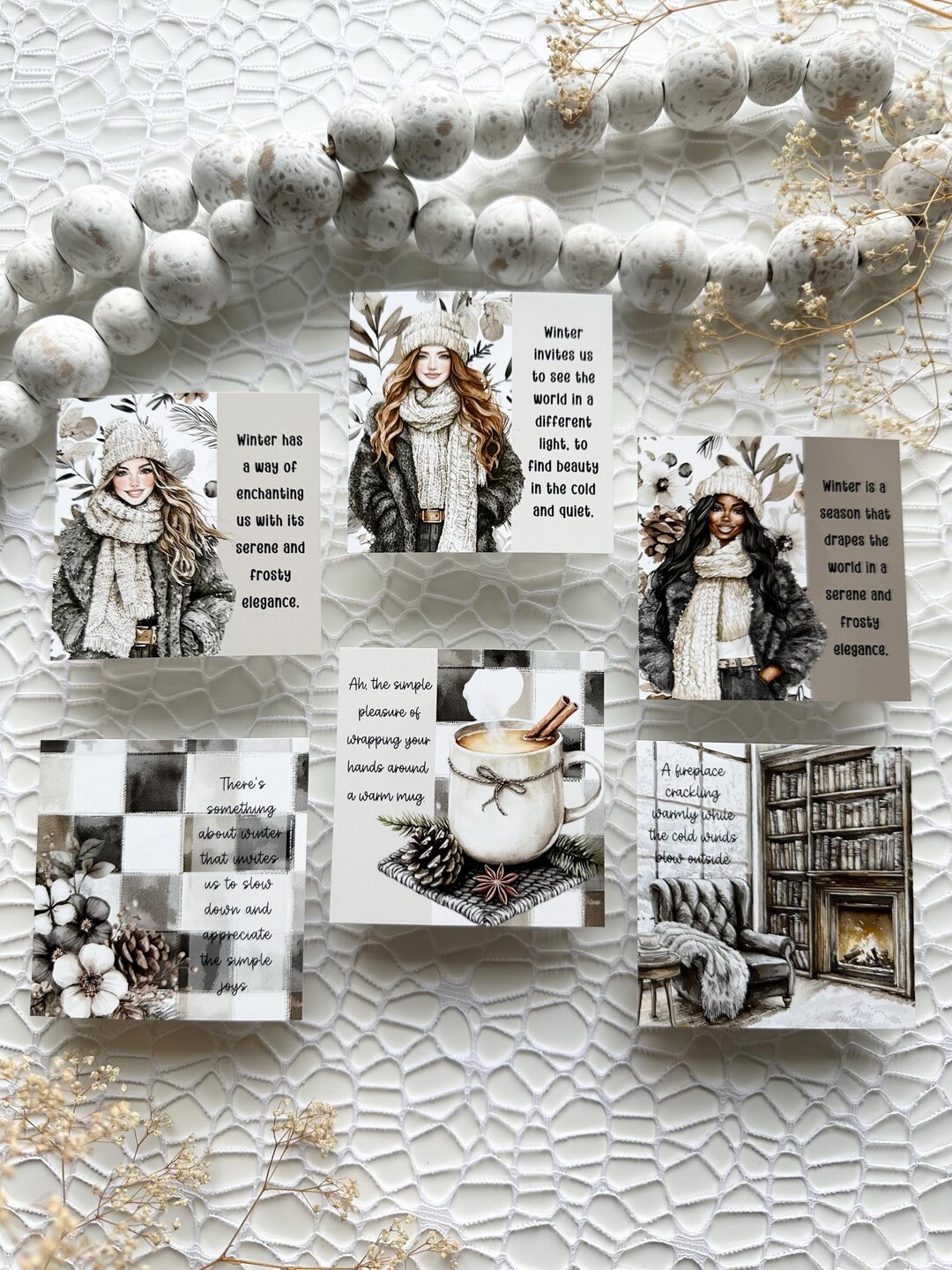 Journaling Cards | Winter Journaling Cards | 3x3 in Journaling Cards ...