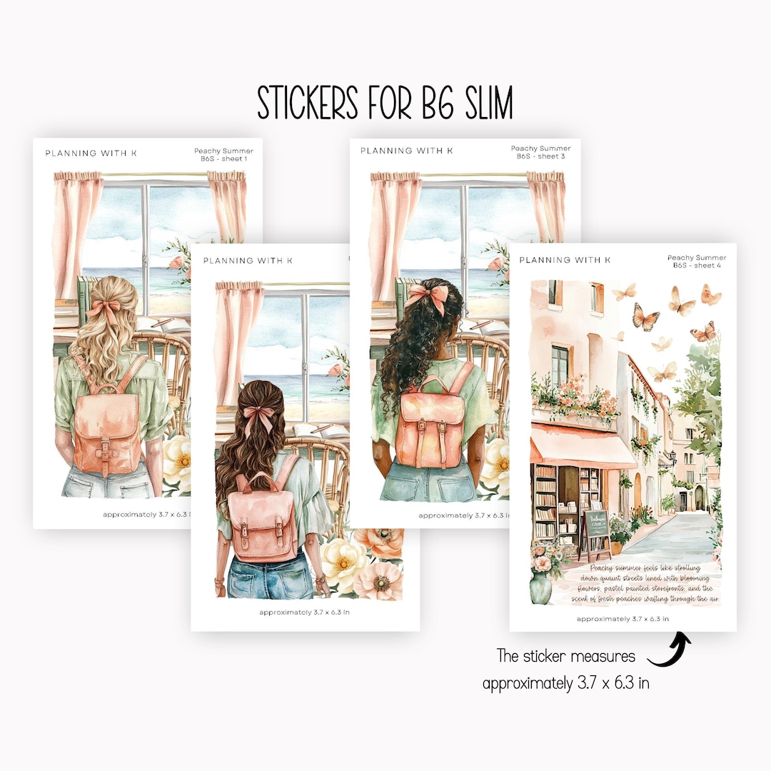 Stickers for B6 Slim | Peachy Summer Stickers Printed on Transparent ...