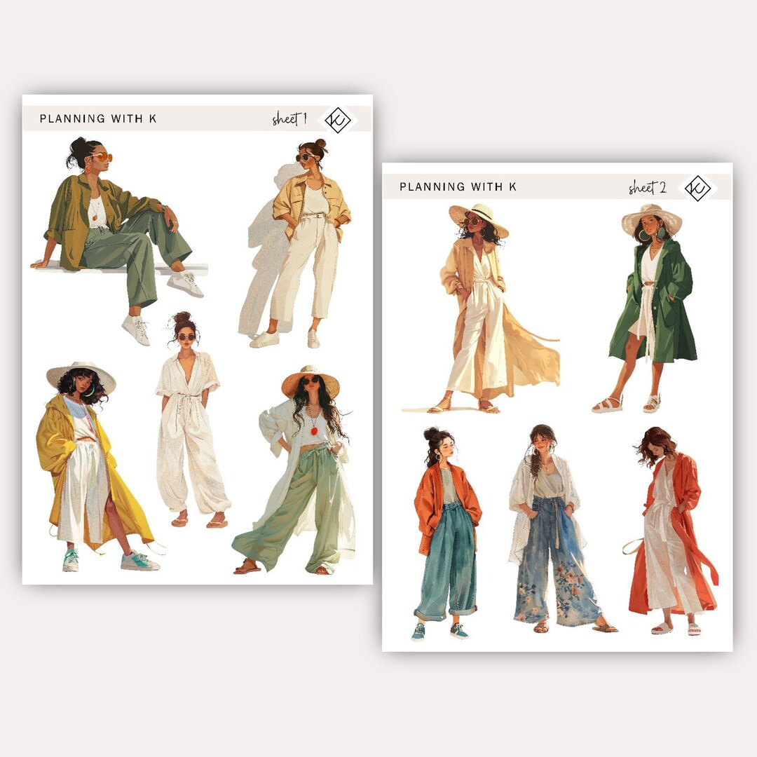 Street Fashion Girl Stickers for Planners, Journals Street Fashion ...