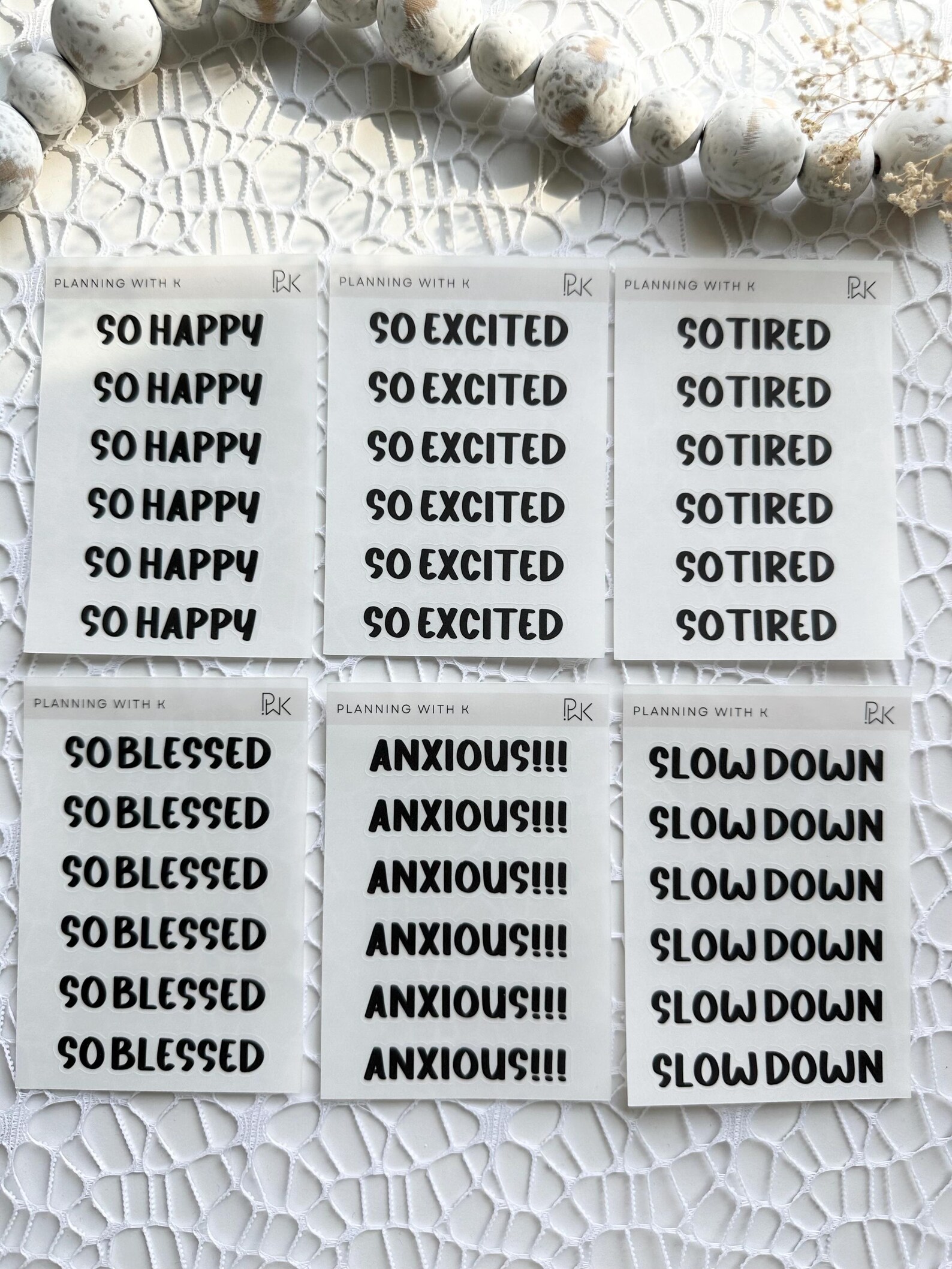 Large Word, Phrase Stickers | Great for A5 Size Planners Like the ...