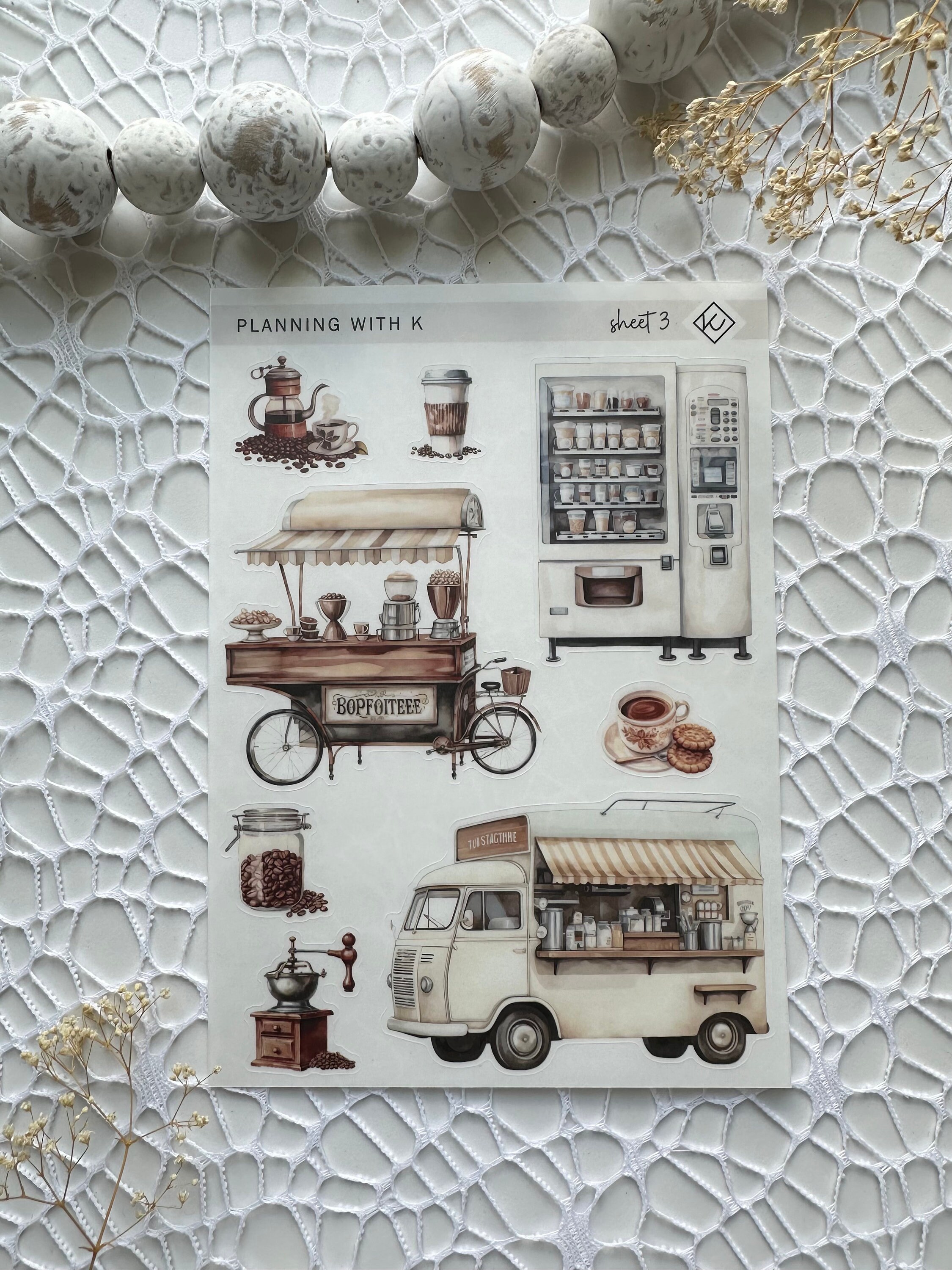 Retro Cool Girls With Coffee Stickers for Planners, Journals | Coffee ...