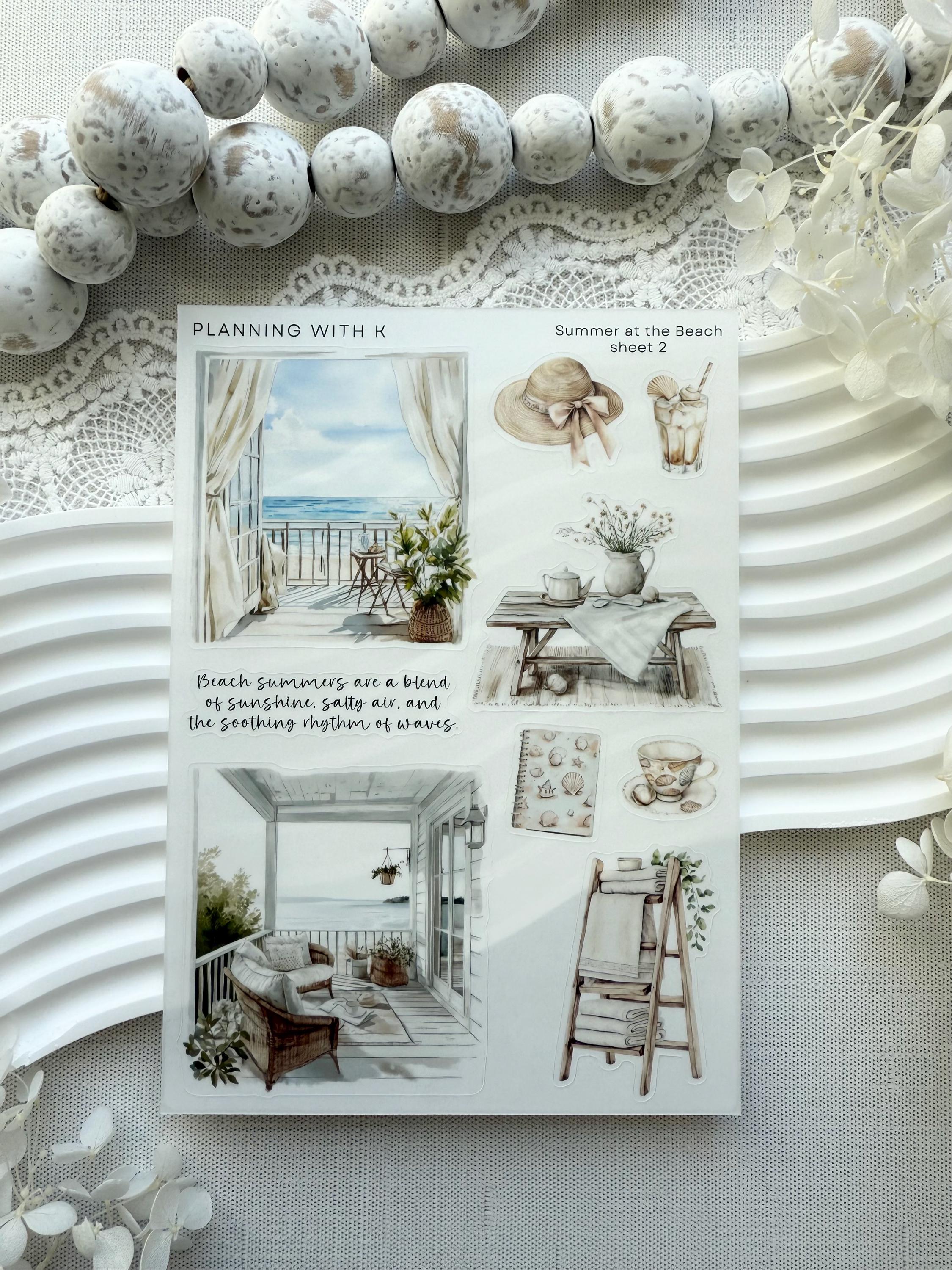 Summer at the Beach Stickers for Planners, Journals | Stickers Printed ...