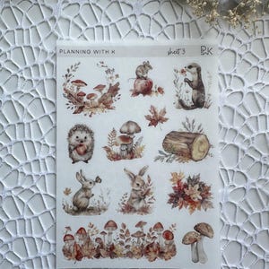 Animals in the Woodland Stickers for Planners, Journals | Stickers ...