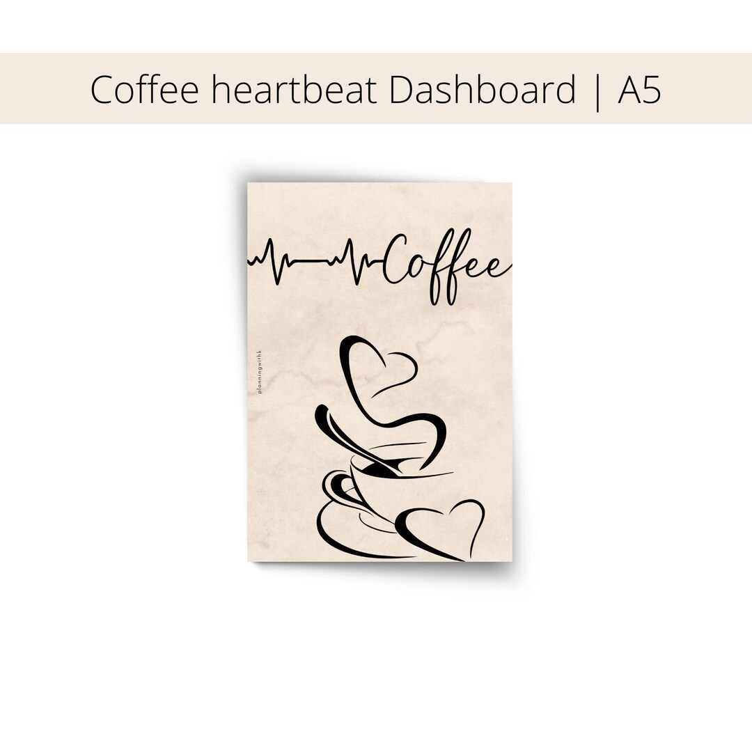 A5 Coffee Heartbeat Dashboard Printable PDF File A5 Size Ring Planner ...