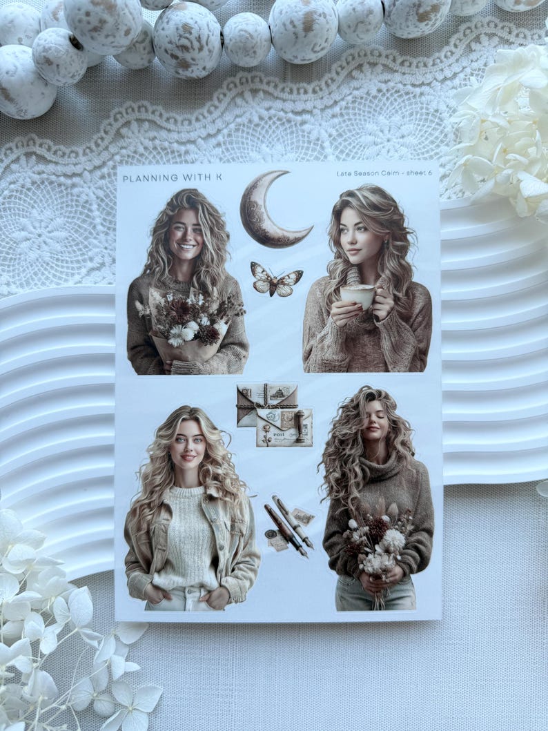 Late Season Calm Stickers, Planner Journal Stickers, Transparent Matte ...