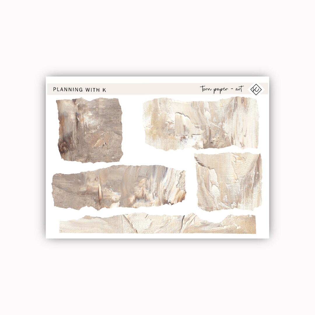 Torn Paper - Art Stickers for Planners, Journals | Journaling, Junk ...
