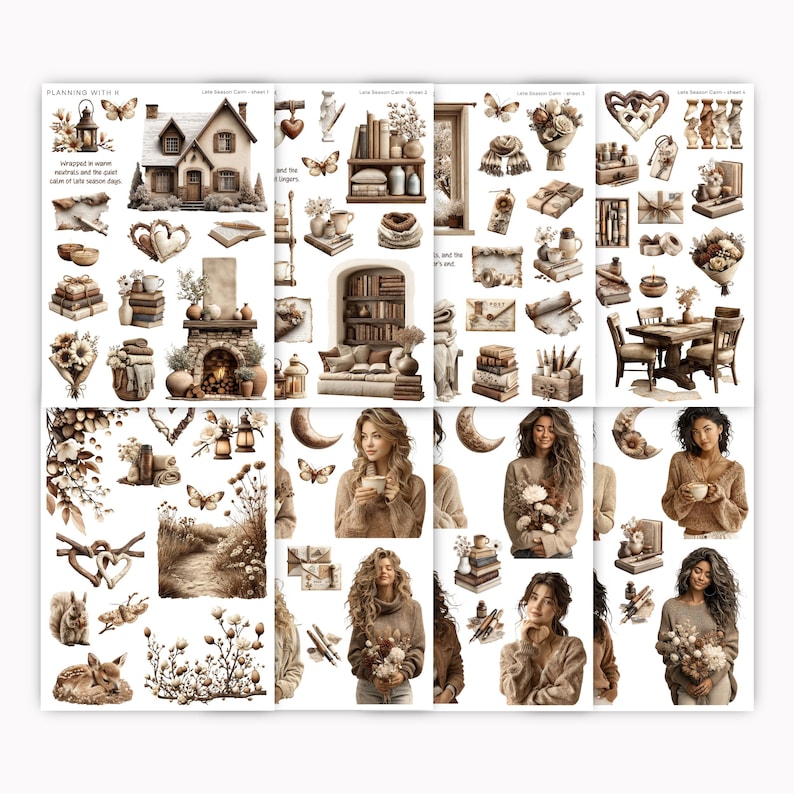 Late Season Calm Stickers, Planner Journal Stickers, Transparent Matte ...