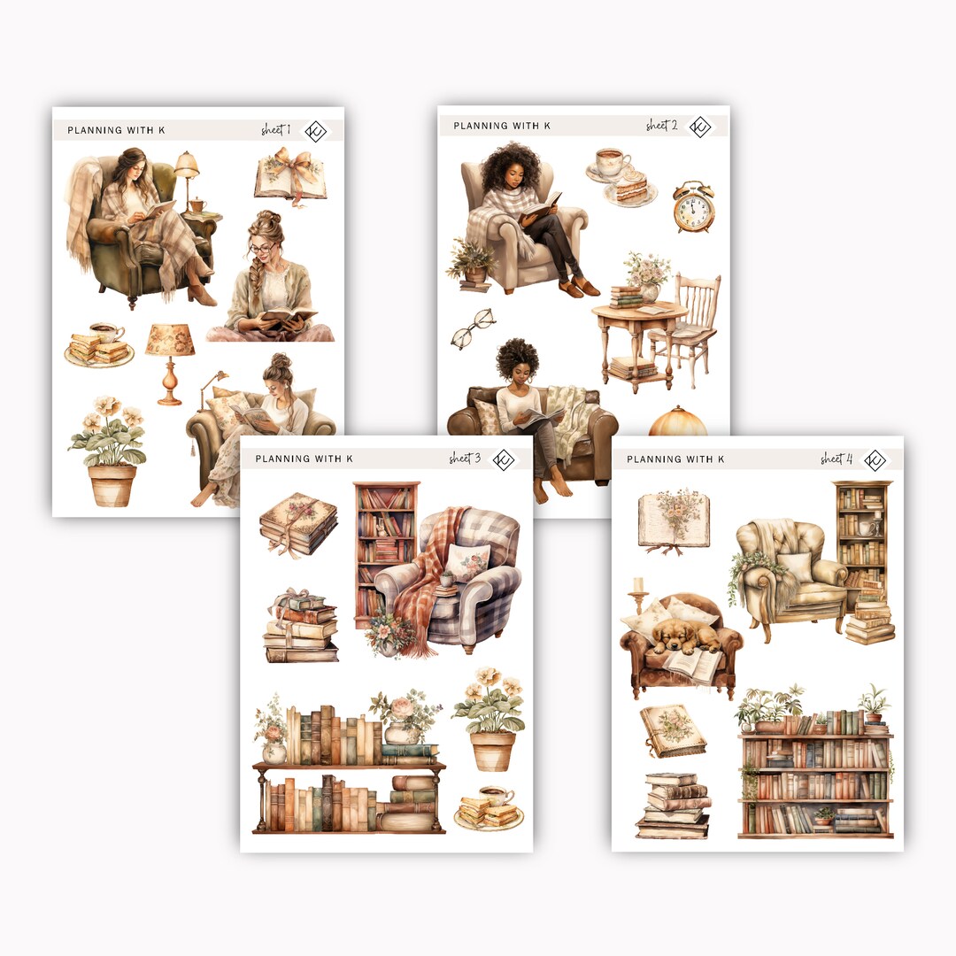 Book Lover Stickers for Planners, Journals | Books, Bookshelves and ...