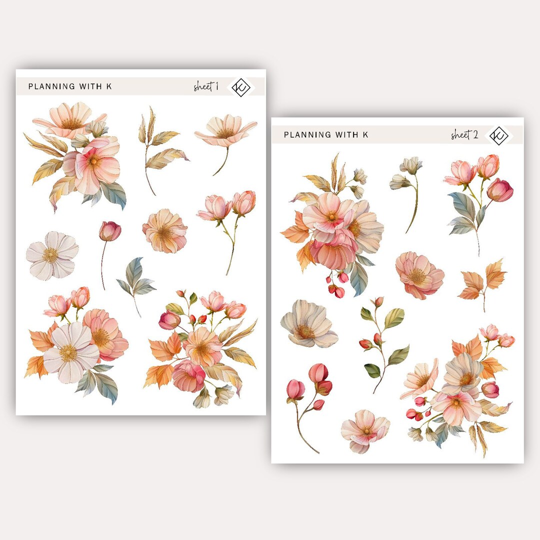 Hello Spring Flower Stickers for Planners, Journals Spring, Summer ...