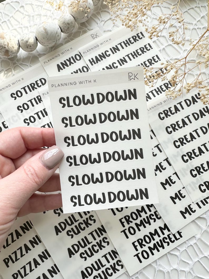 Large Word, Phrase Stickers | Great for A5 Size Planners Like the ...