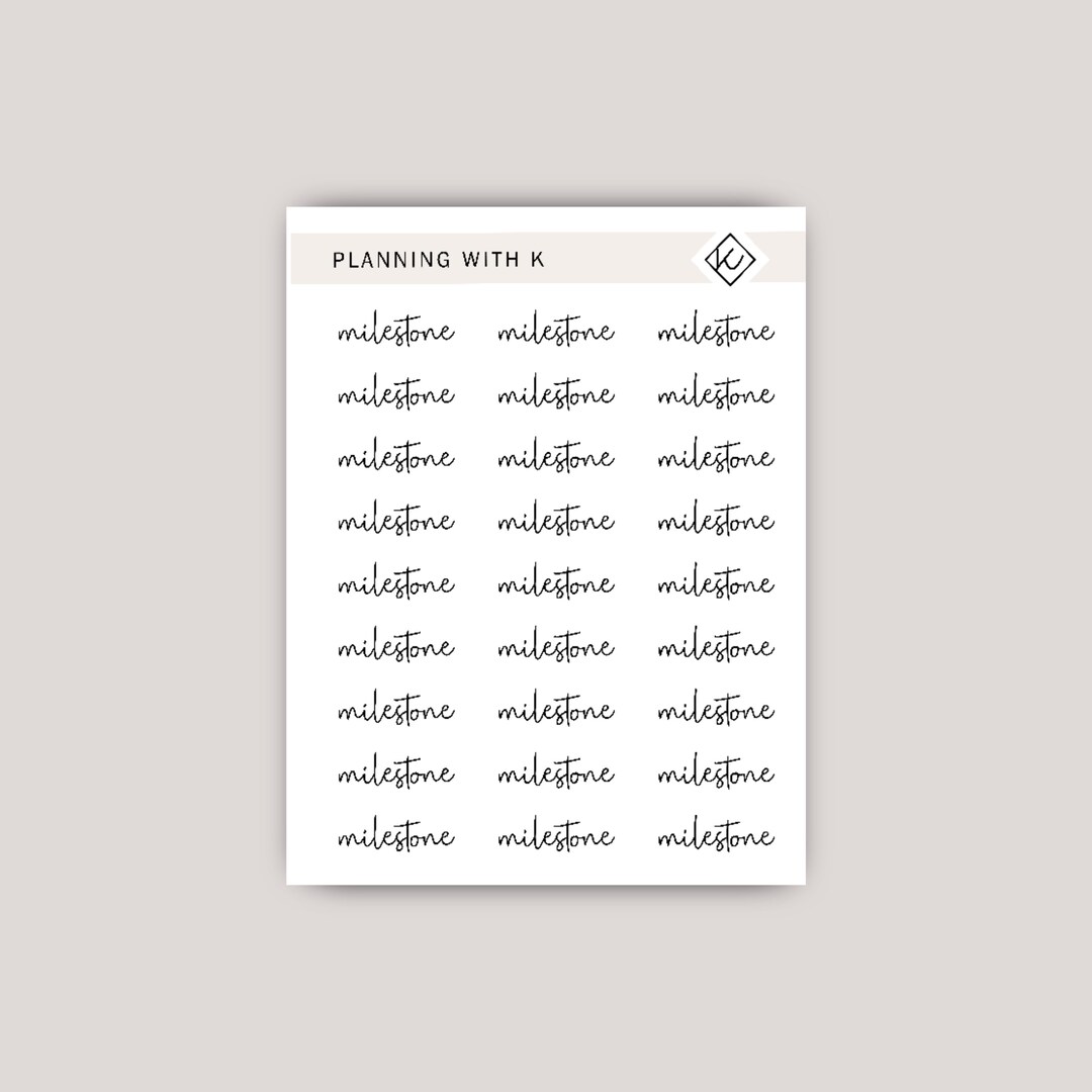 Milestone Script Stickers | Milestone Script Printed on Transparent ...