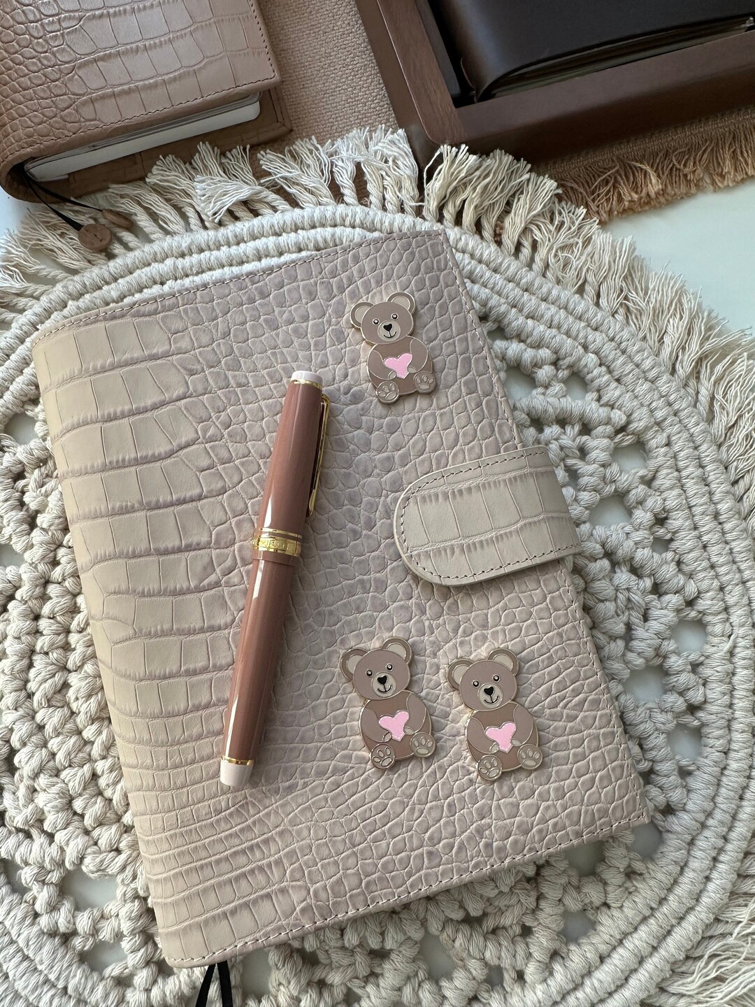 Teddy Bear Enamel Magnet | Planner Magnet | Cute Bear Planner Magnet - Etsy