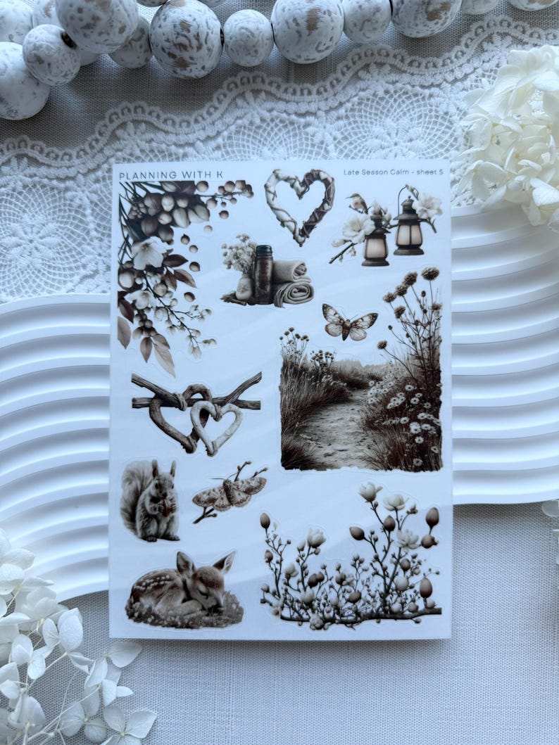 Late Season Calm Stickers, Planner Journal Stickers, Transparent Matte ...