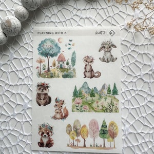 Spring in the Woodlands Stickers for Planners, Journals | Animals in ...