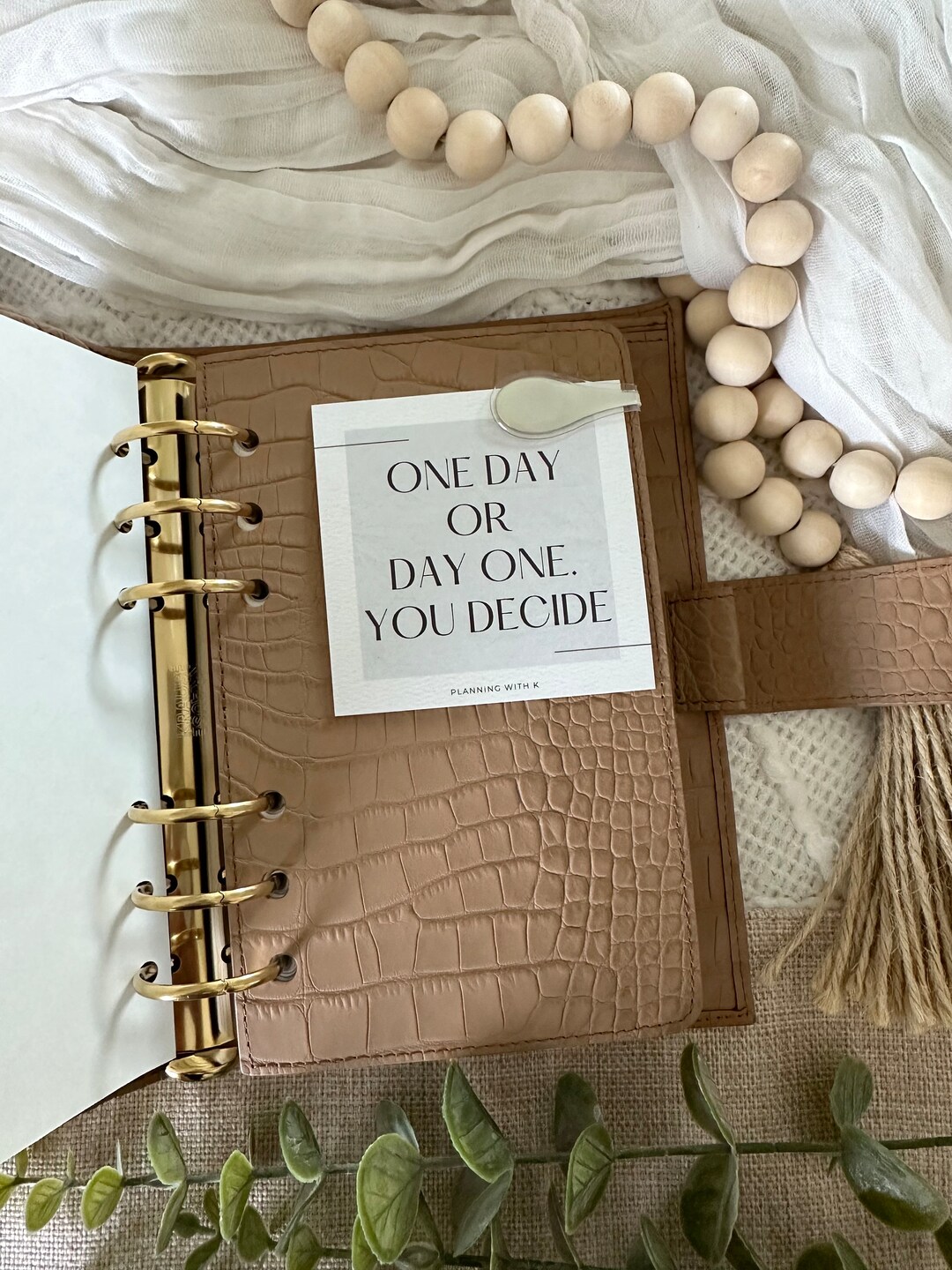 Journaling Card | "one Day or Day One, You Decide" Printed on Smooth ...