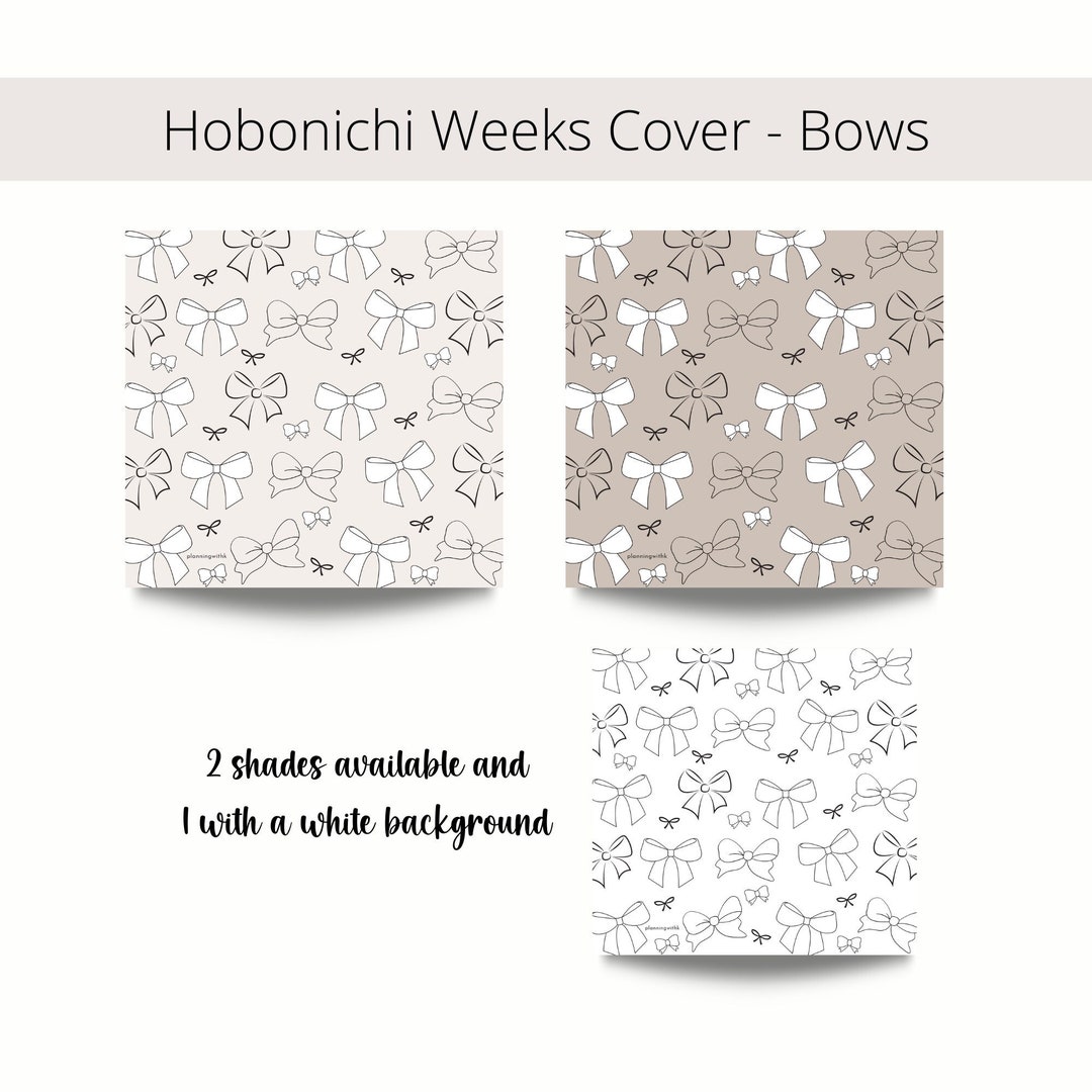 Hobonichi Weeks Cover Bow Cover Printable PDF File Hobonichi Weeks Cute ...
