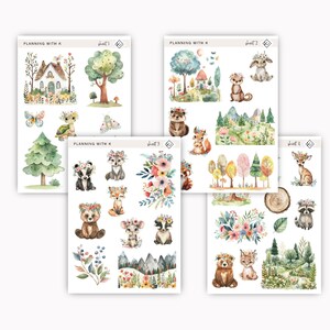 Spring in the Woodlands Stickers for Planners, Journals | Animals in ...