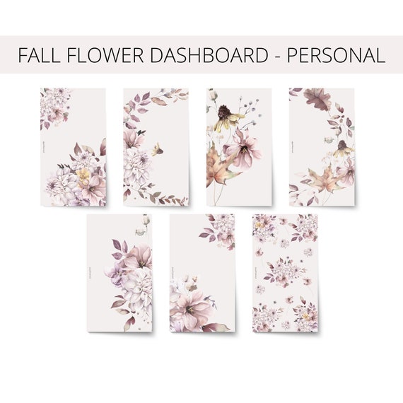 PERSONAL Fall Mauve Color Flower Dashboard Set PDF File - Etsy