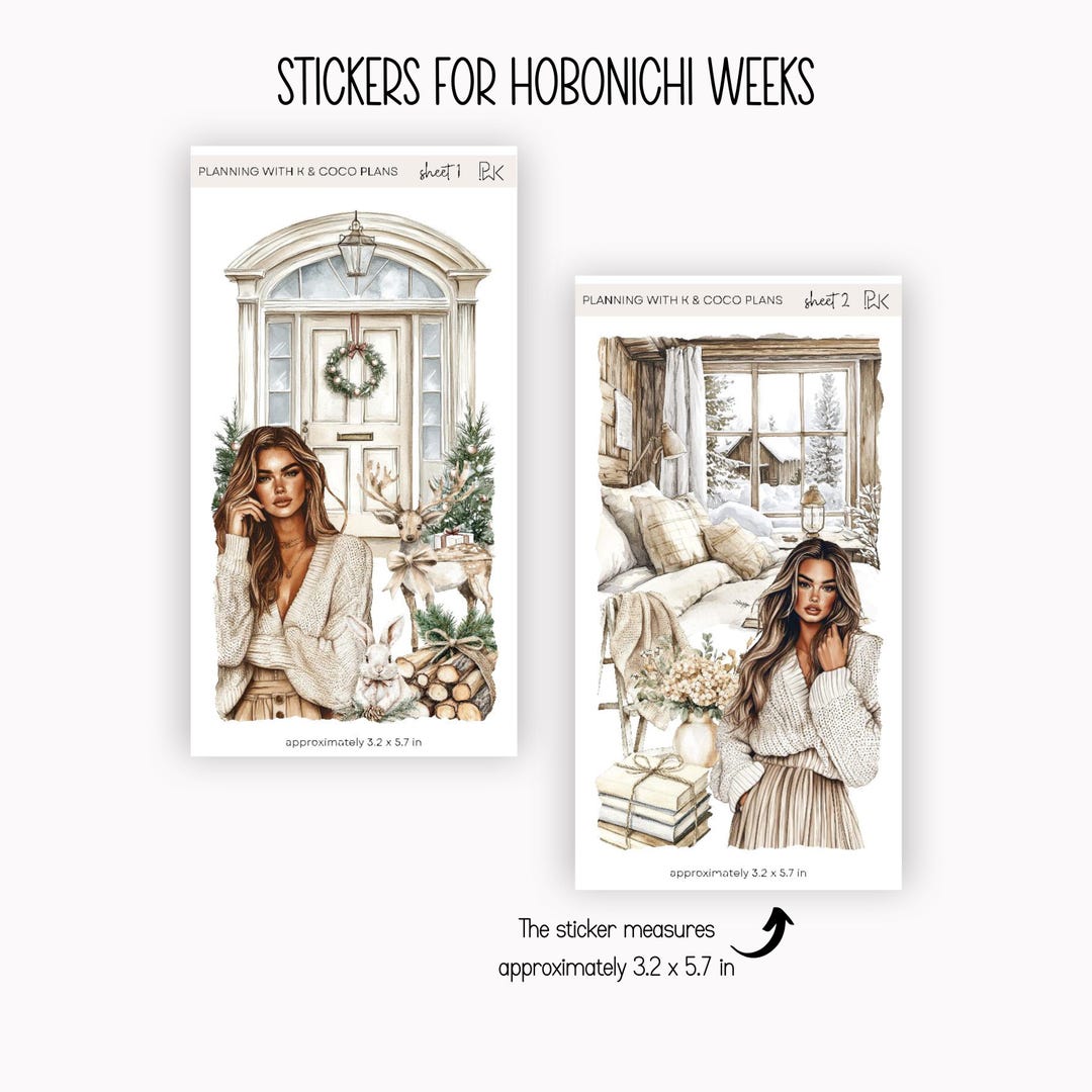 Stickers for Hobonichi Weeks | Winter Memories Stickers Printed on ...