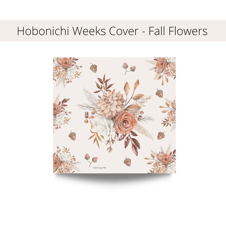 Hobonichi Weeks Cover Fall Flowers Cover Printable PDF - Etsy