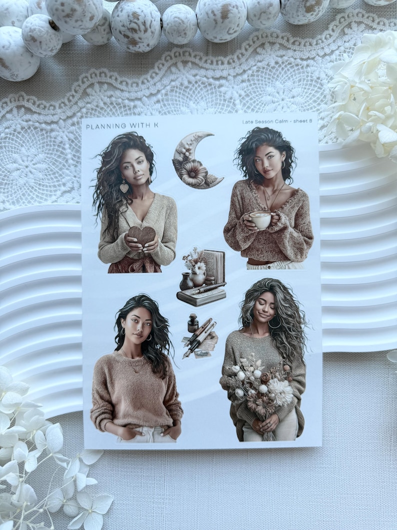 Late Season Calm Stickers, Planner Journal Stickers, Transparent Matte ...