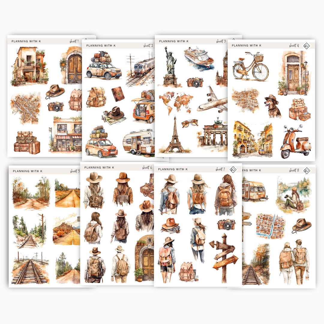 Let's Travel Stickers for Planners, Journals | Love to Travel Stickers ...
