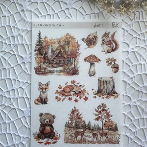 Animals in the Woodland Stickers for Planners, Journals | Stickers ...