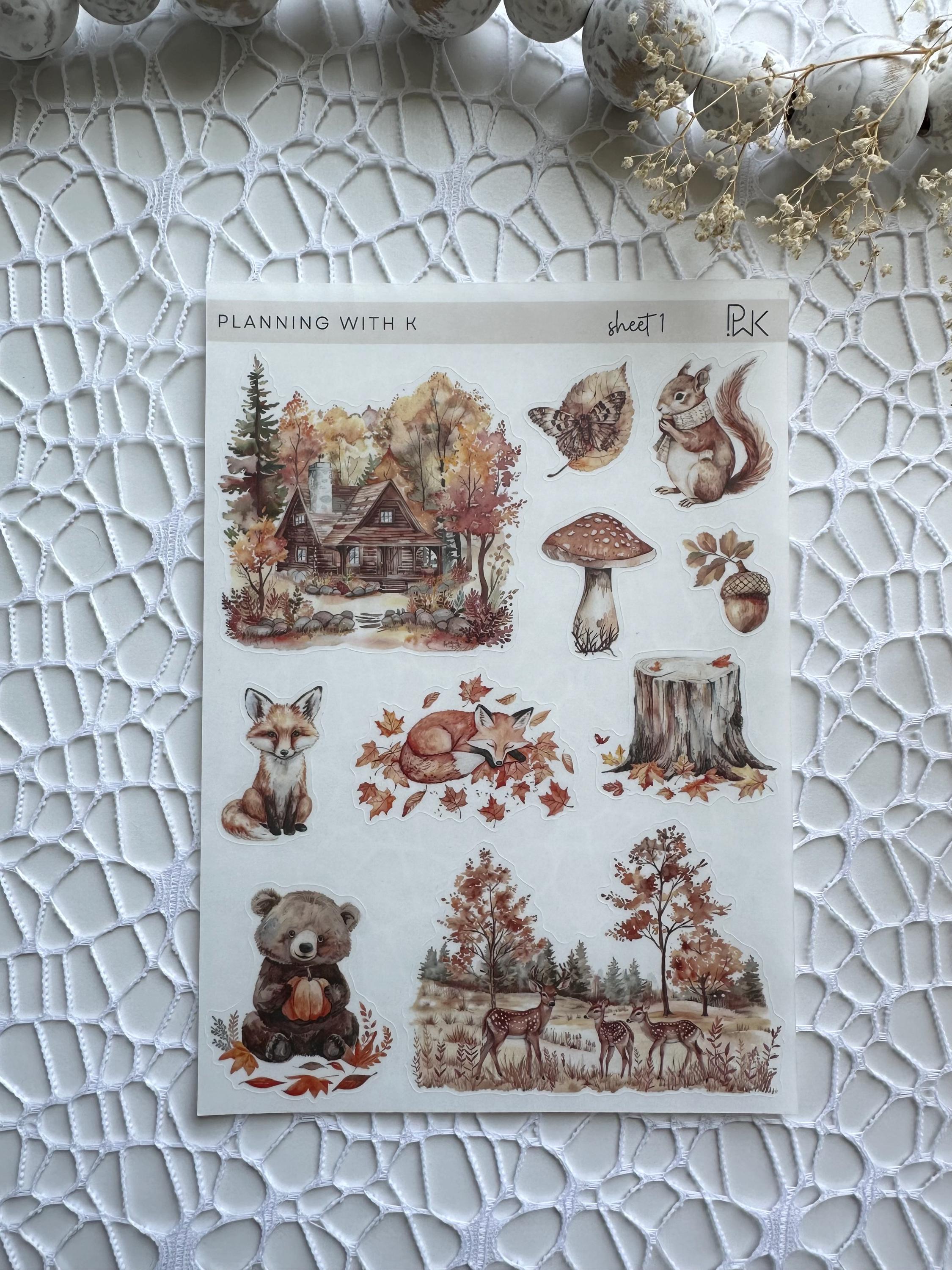 Animals in the Woodland Stickers for Planners, Journals | Stickers ...