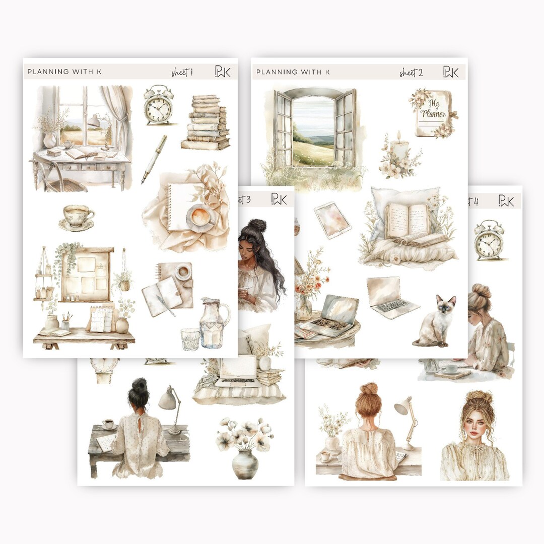 Planner Girls Neutral Stickers for Planners, Journals | Planning Time ...