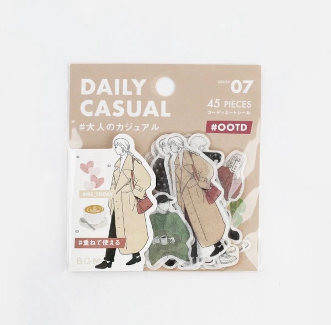 BGM Daily Casual Girl Stickers | Washi, Masking Tape Material | 15 ...