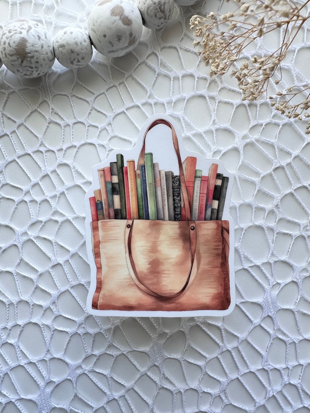 Bag of Books Die Cut Sticker Transparent Sticker Die Cut Books It ...