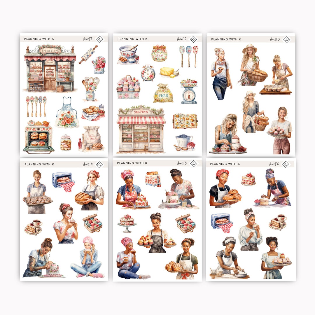 Time to Bake Stickers for Planners, Journals | Baking Time Stickers ...