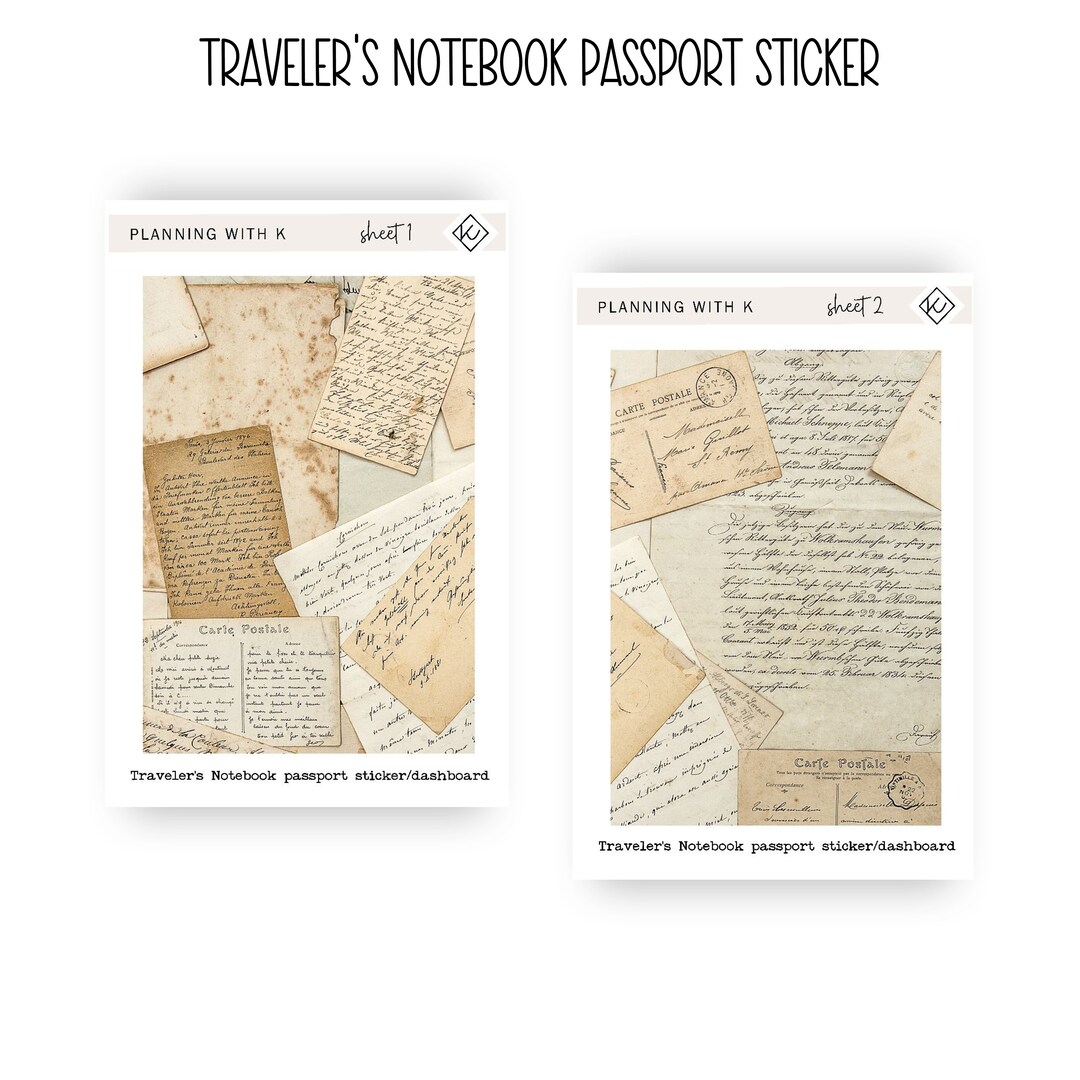 Traveler's Notebook Sticker/dashboard Printed on Transparent Matte ...