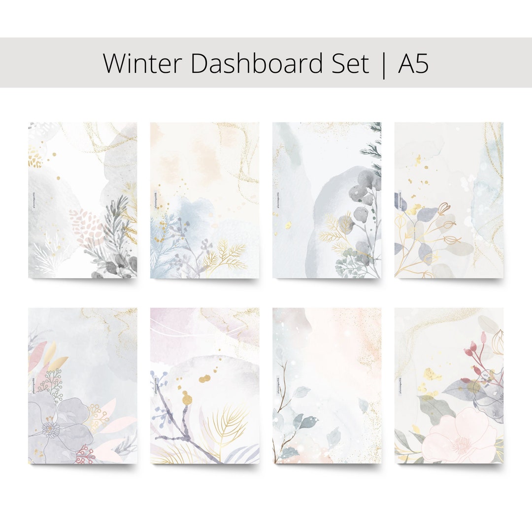 A5 Winter Dashboard Set Soft Colors Dashboards PDF File A5 Ring Planner ...