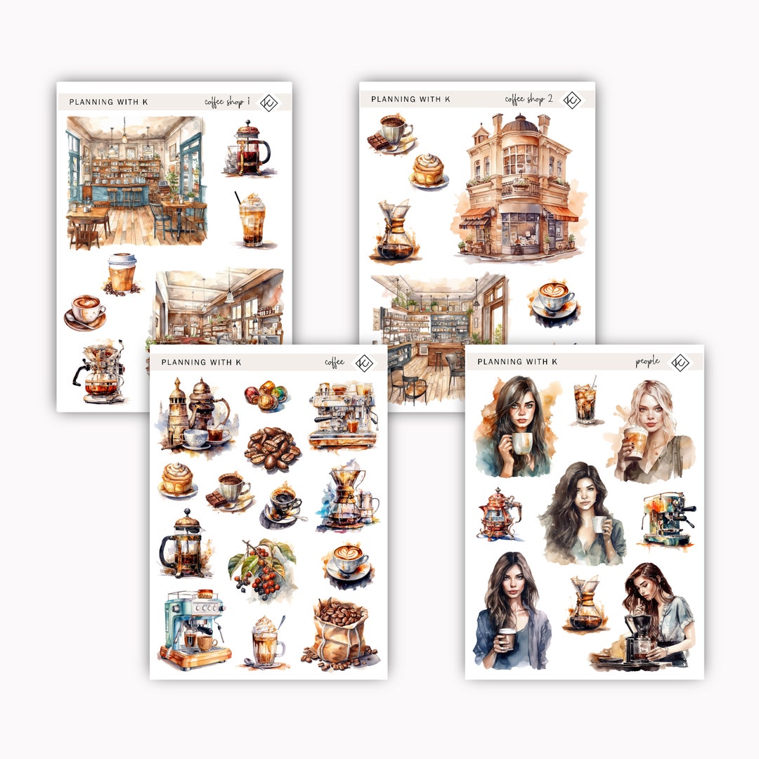 Coffee Stickers for Planners, Journals | Coffee Lovers | Coffee, Iced ...