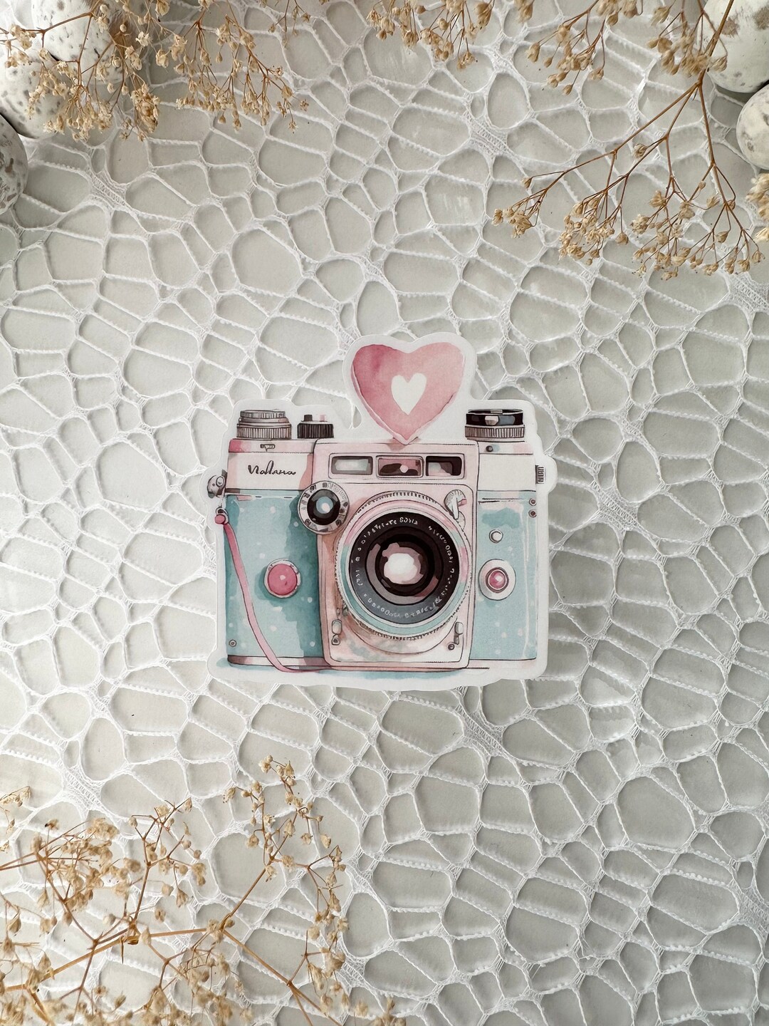 Die Cut Sticker Photo Camera With Heart Transparent Sticker Die Cut ...